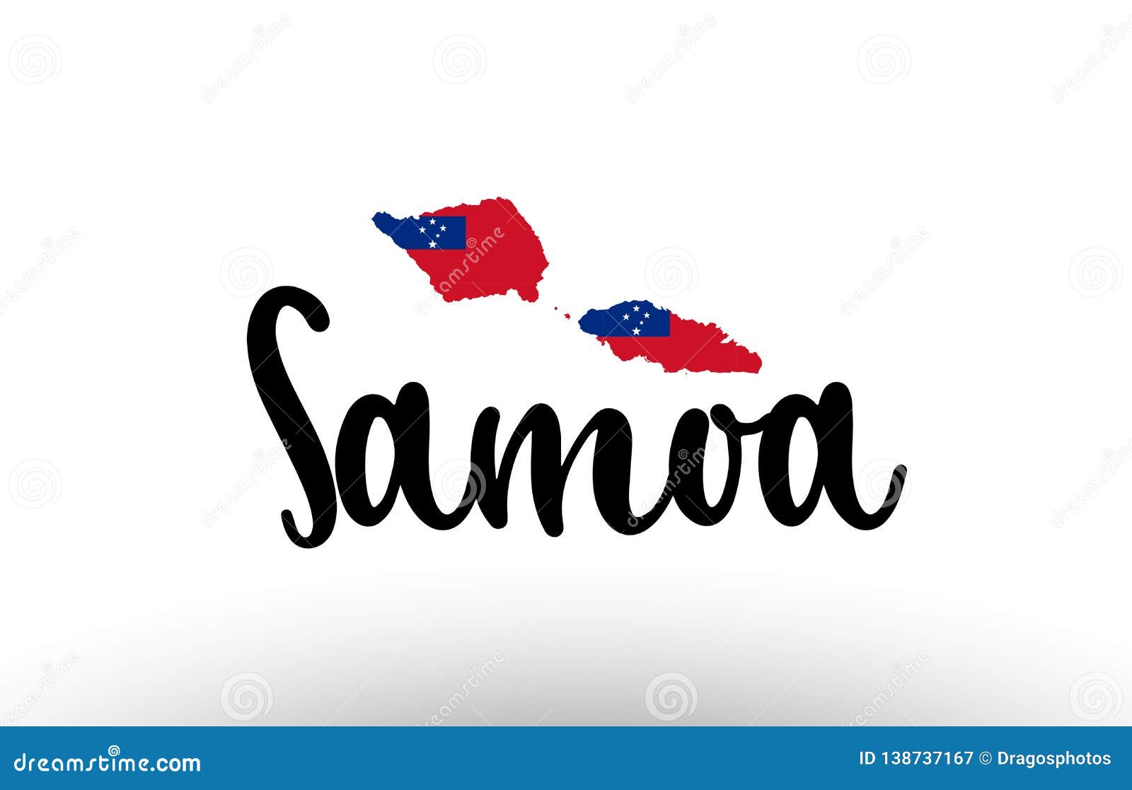 Samoa Country Big Text with Flag Inside Map Concept Logo Stock Vector ...