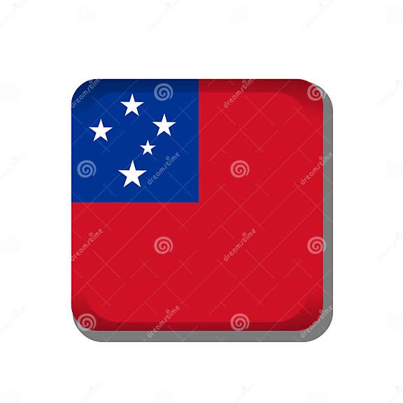 Samoa Flag Button Icon Isolated on White Background Stock Vector ...