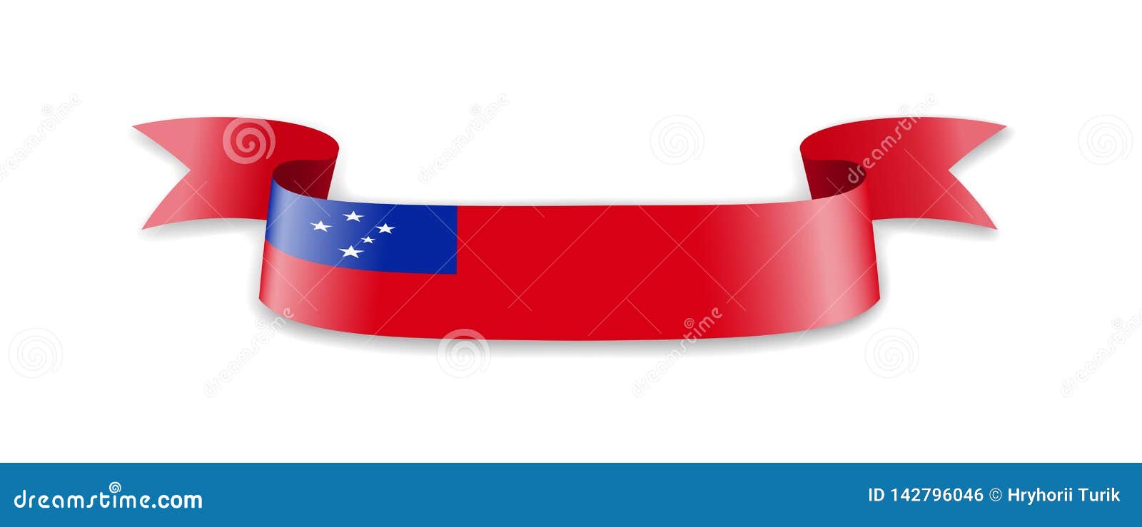 Samoa Flag in the Form of Wave Ribbon Stock Illustration - Illustration ...