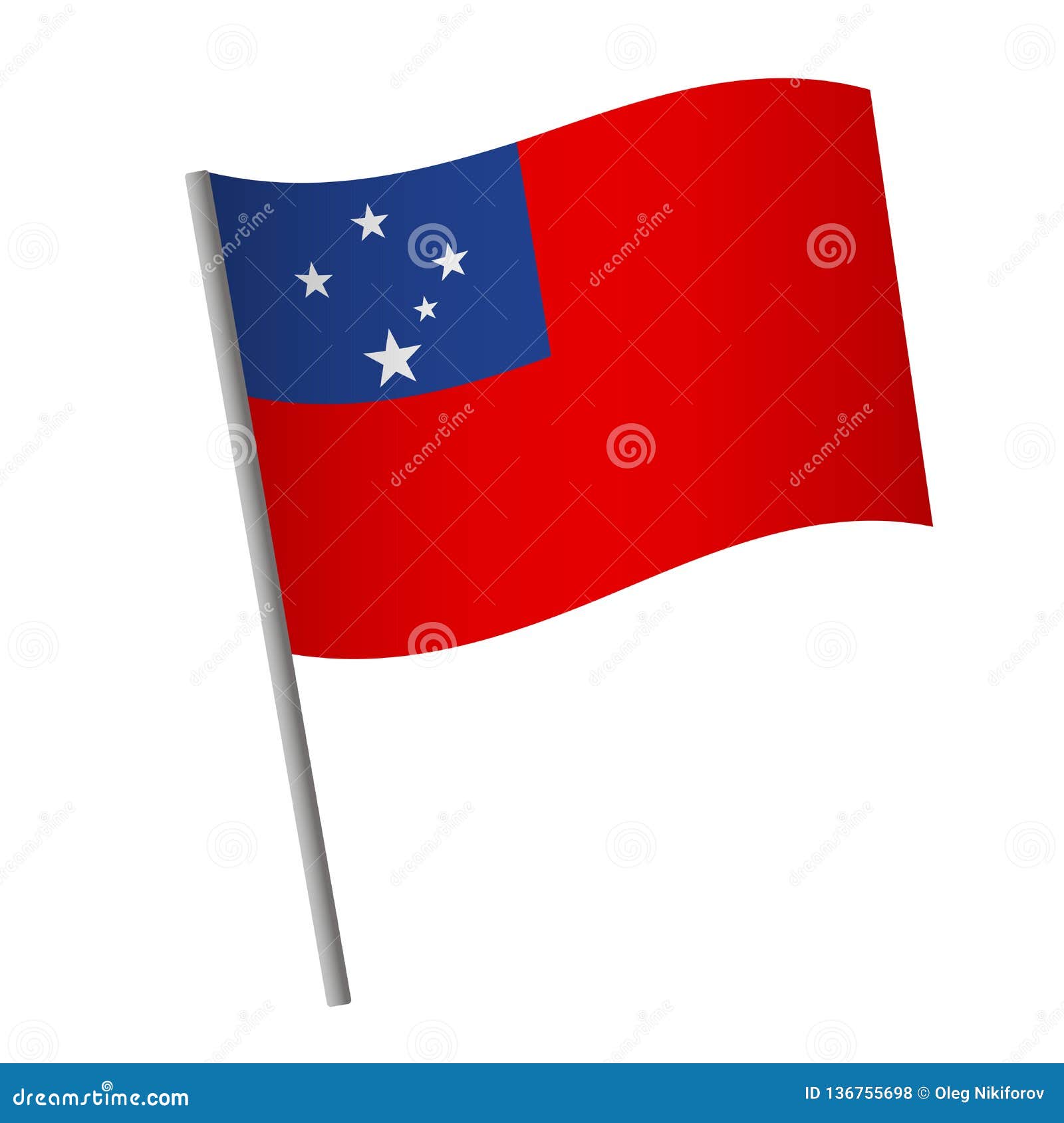 Samoa flag icon stock illustration. Illustration of icon - 136755698