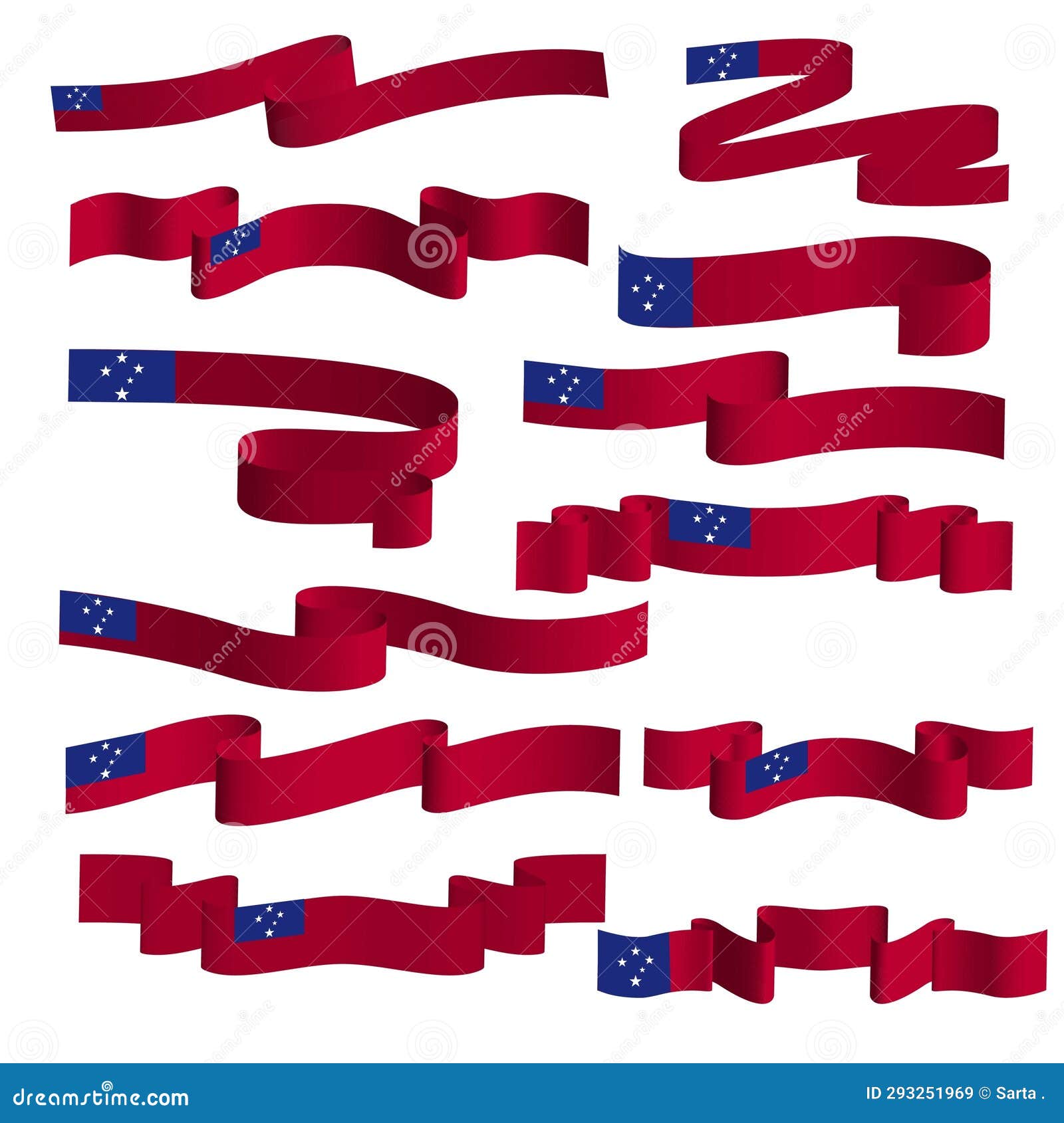 Samoa Flag Ribbon Banner Vector Stock Illustration - Illustration of ...