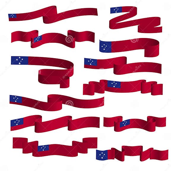 Samoa Flag Ribbon Banner Vector Stock Illustration - Illustration of ...