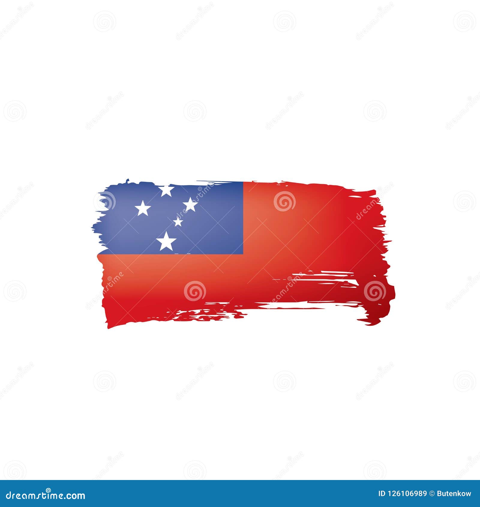 Samoa Flag, Vector Illustration on a White Background Stock Vector ...