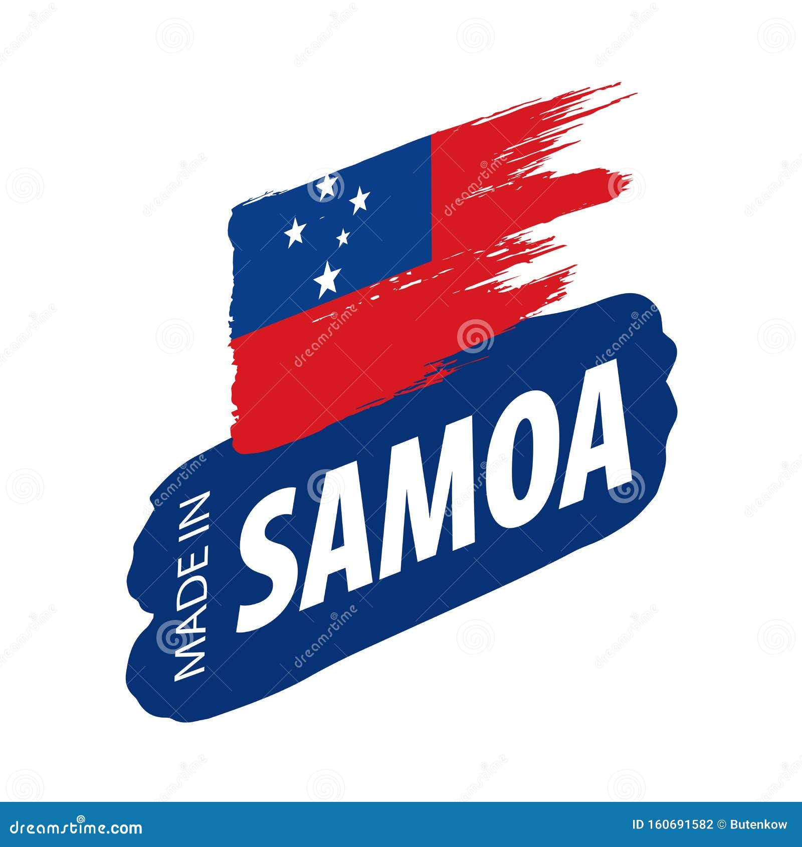 Samoa Flag, Vector Illustration on a White Background. Stock Vector ...