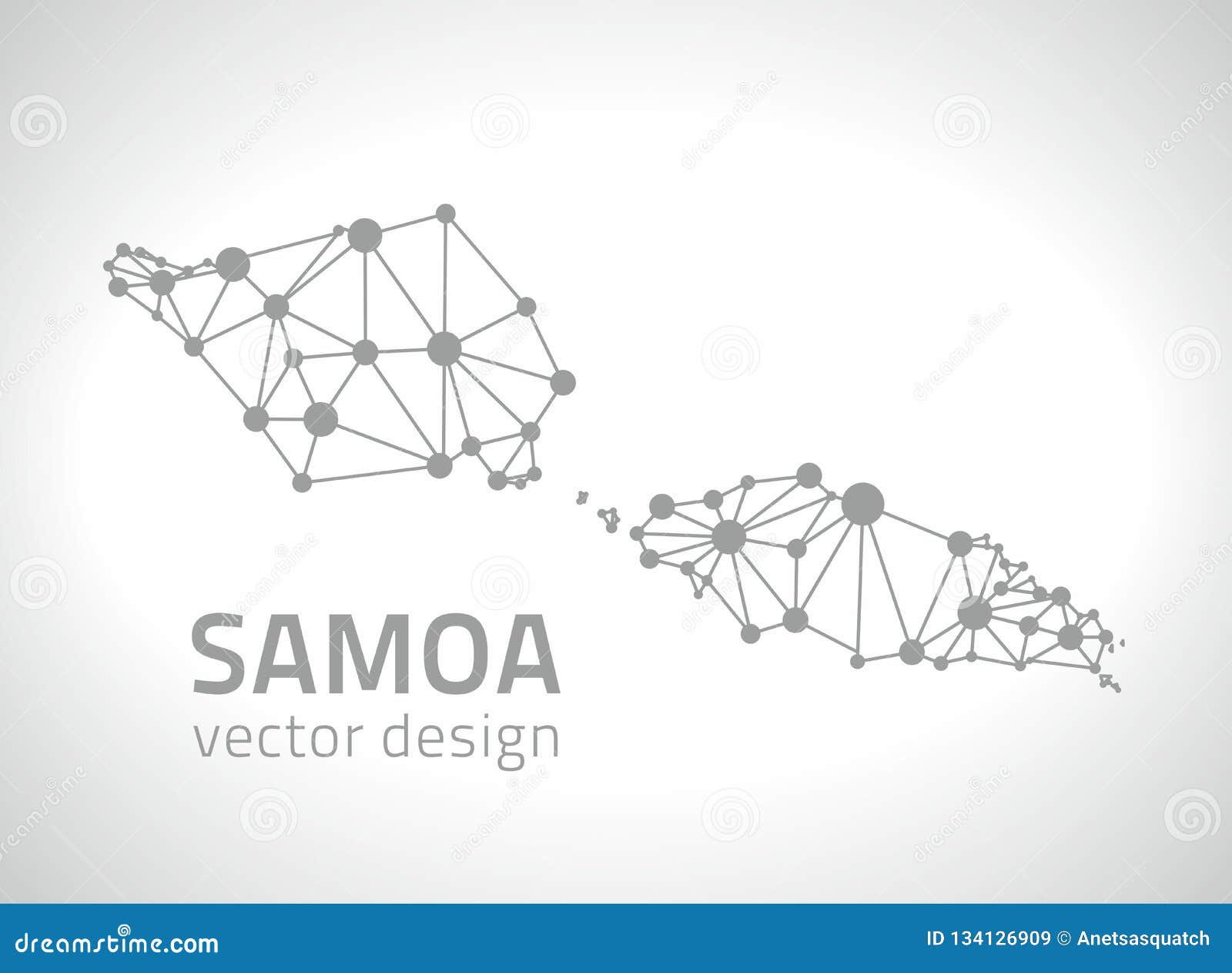 Samoa Grey and Silver Vector Triangle Design Perspective Polygonal Map ...