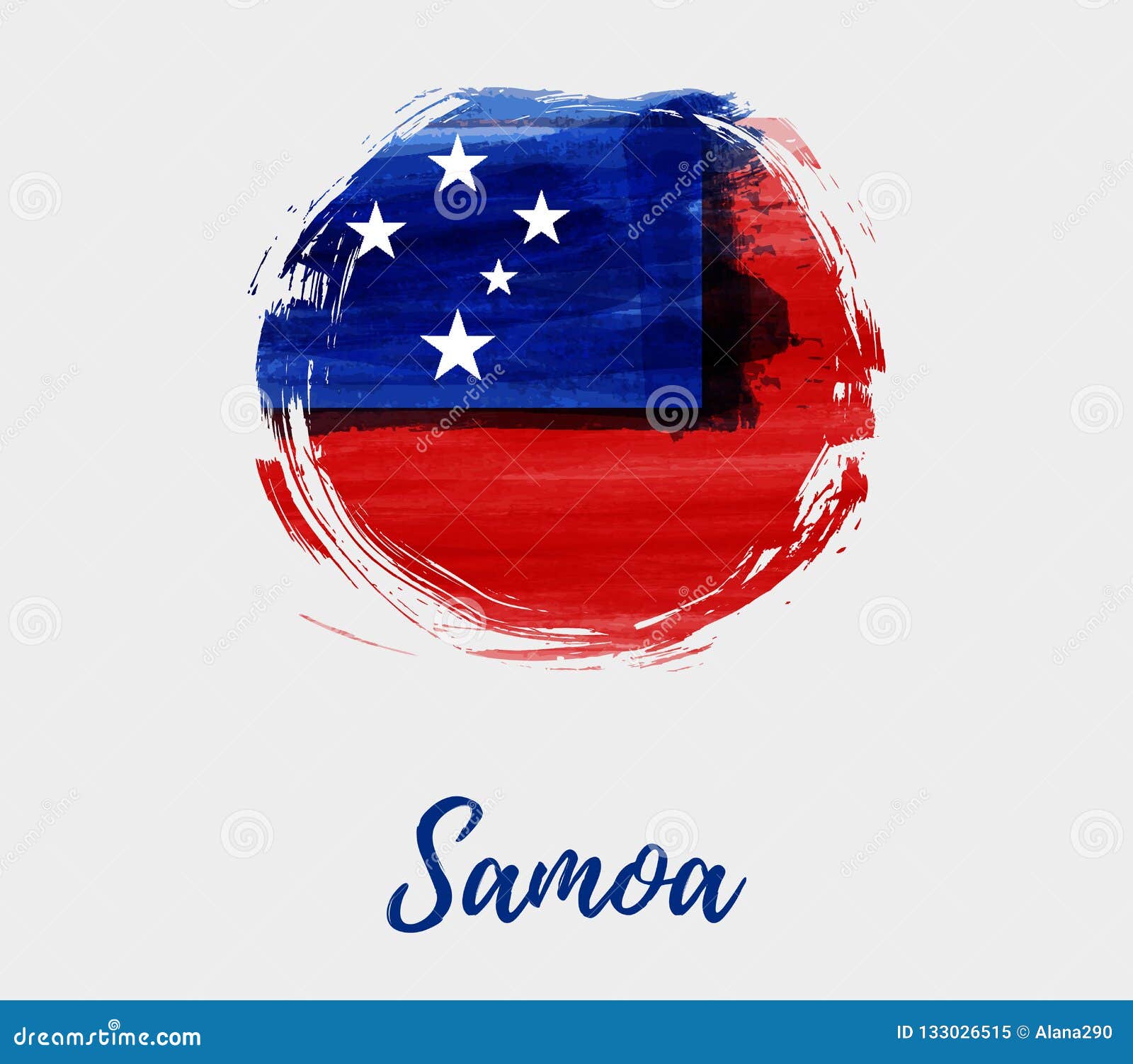 Samoa grunge round flag stock vector. Illustration of polynesian ...