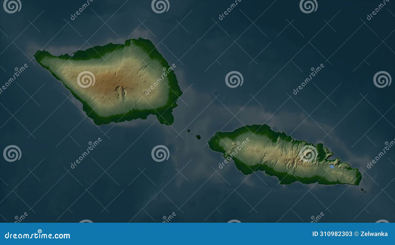 Samoa Highlighted. Physical Stock Illustration - Illustration of world ...