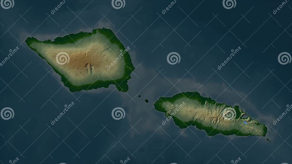 Samoa Highlighted. Physical Stock Illustration - Illustration of world ...