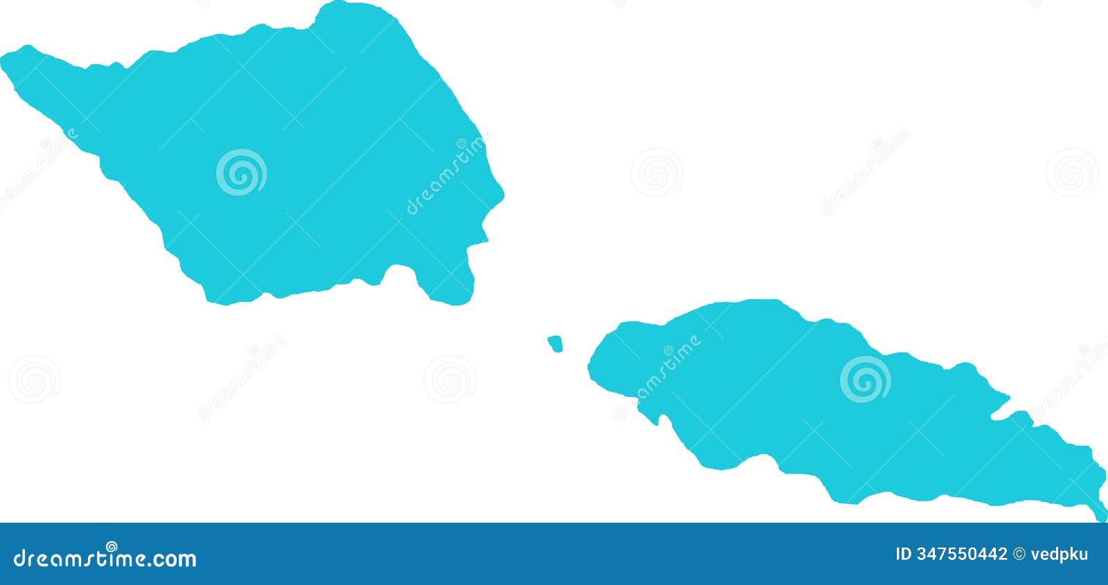 Samoa MAP in Blue, Country Border, Samoa Map, Border Line of Samoa ...