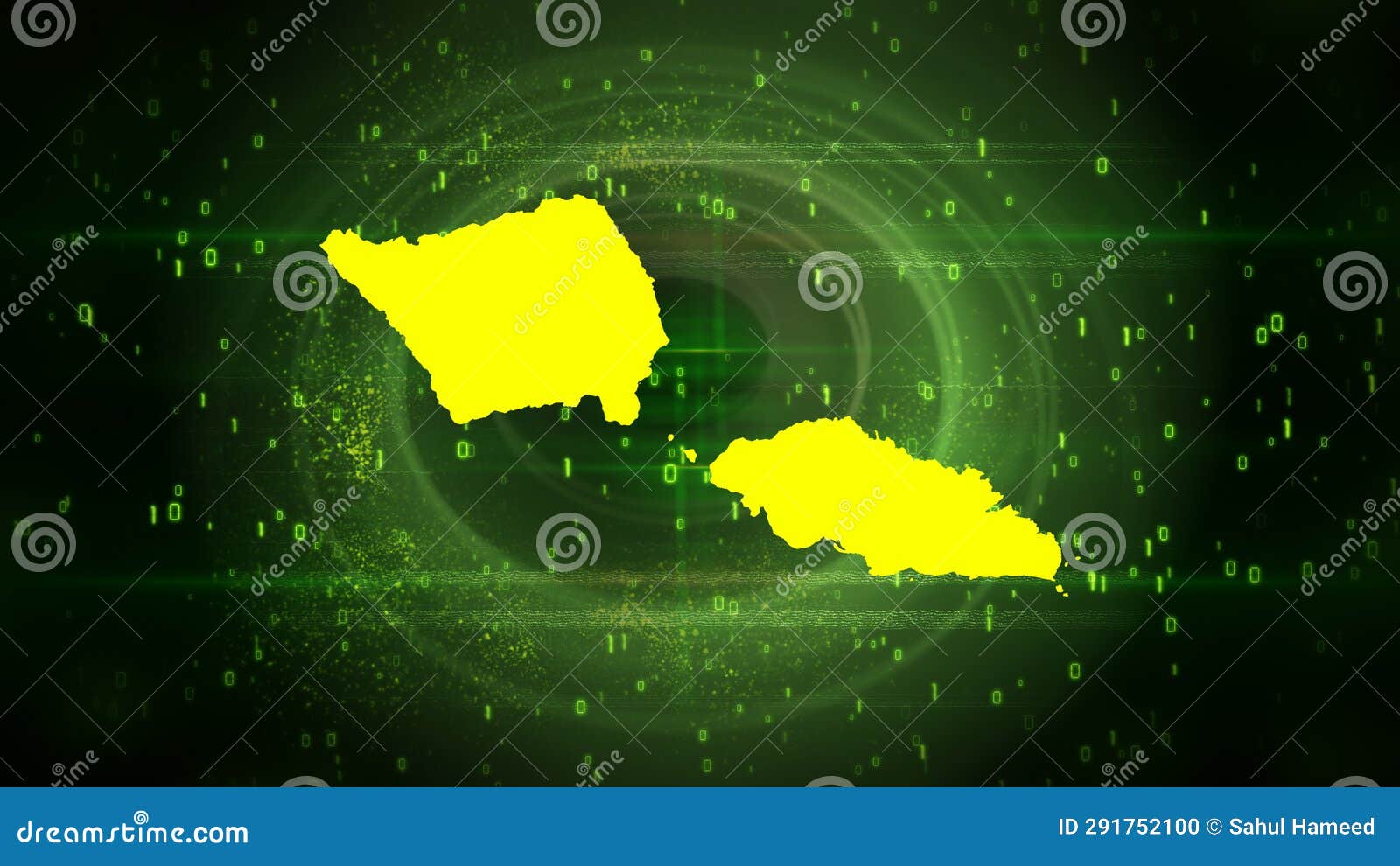Samoa Map on Digital Background Stock Illustration - Illustration of ...