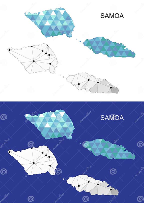 Samoa Map in Geometric Polygonal Style. Abstract Gems Triangle. Stock ...
