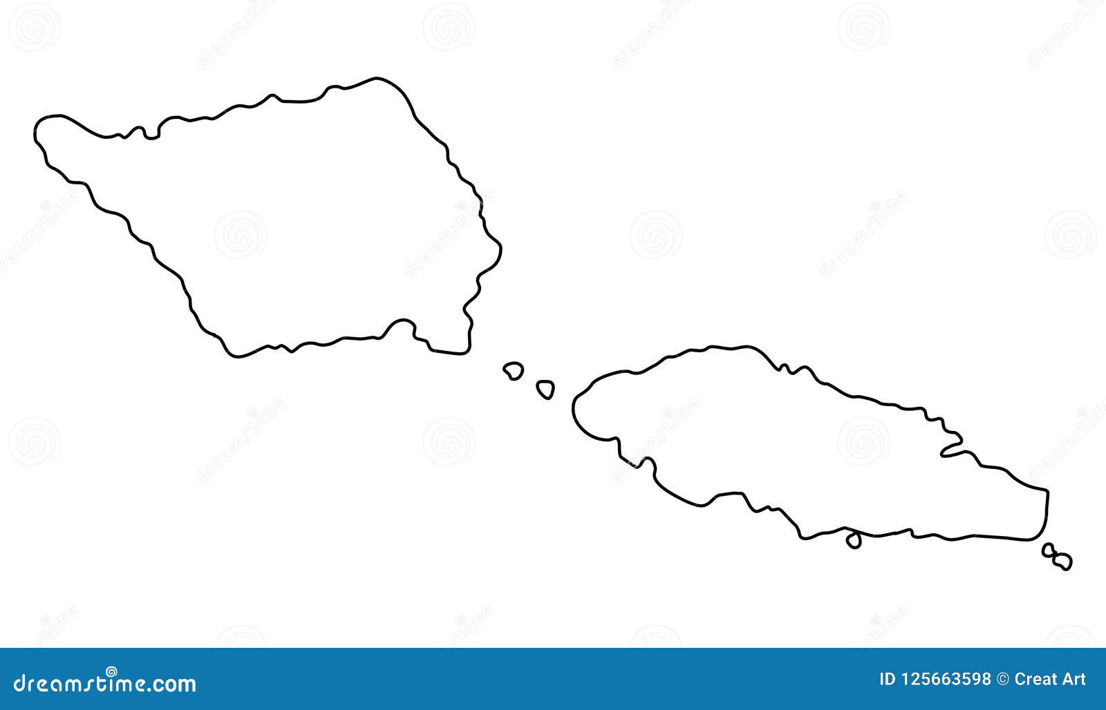 Samoa Map Outline Vector Illustration Stock Vector - Illustration of ...