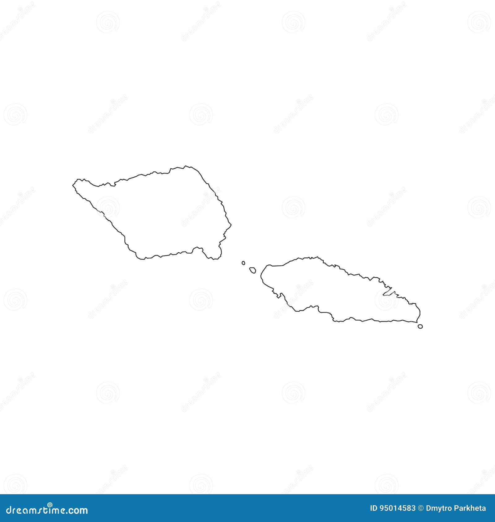 Samoa map outline stock vector. Illustration of vector - 95014583