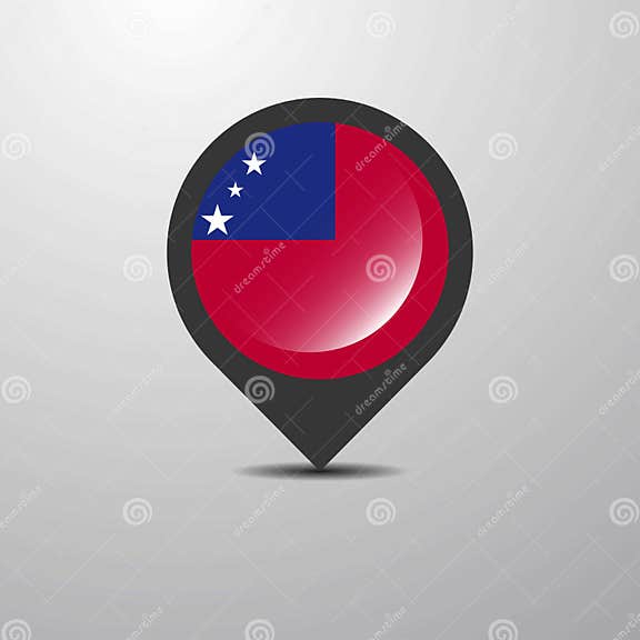Samoa Map Pin stock vector. Illustration of symbol, national - 130845093