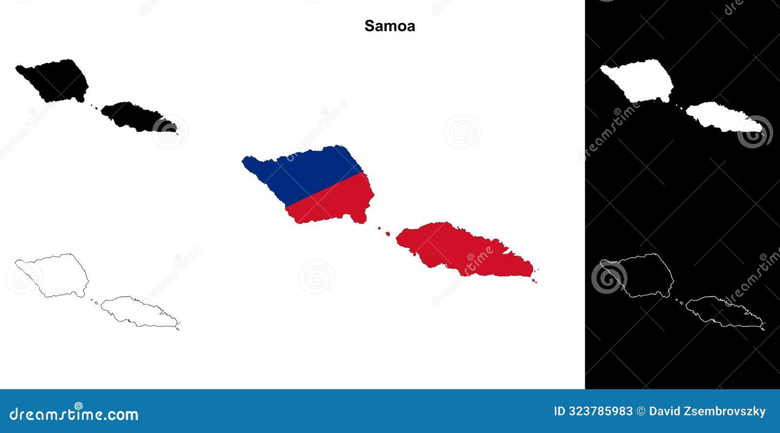 Samoa outline map stock illustration. Illustration of national - 323785983