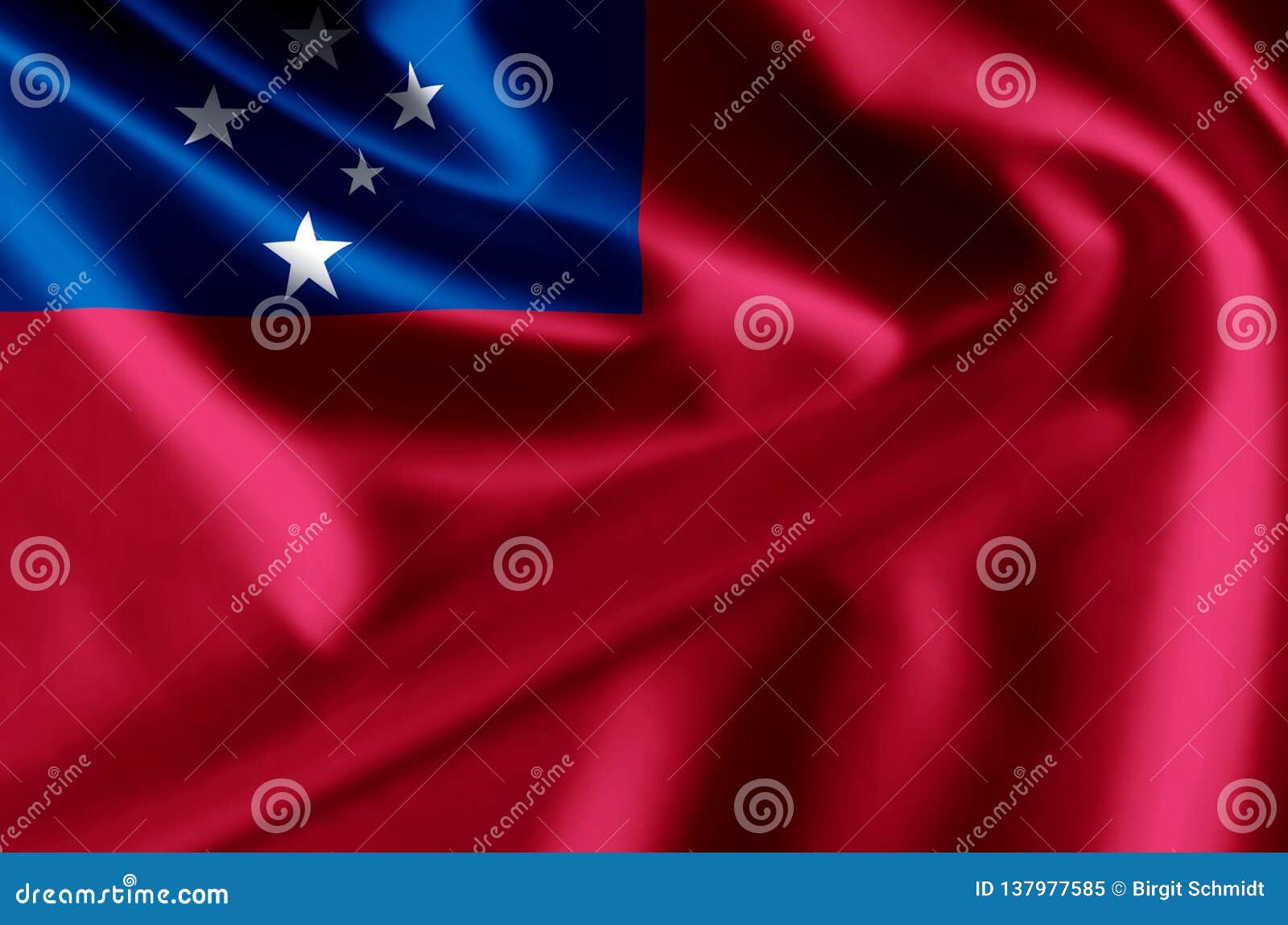 Samoa Realistic Flag Illustration. Stock Illustration - Illustration of ...