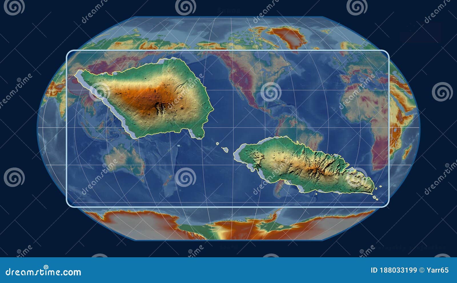 Samoa - Relief. Kavrayskiy, Centered Stock Illustration - Illustration ...