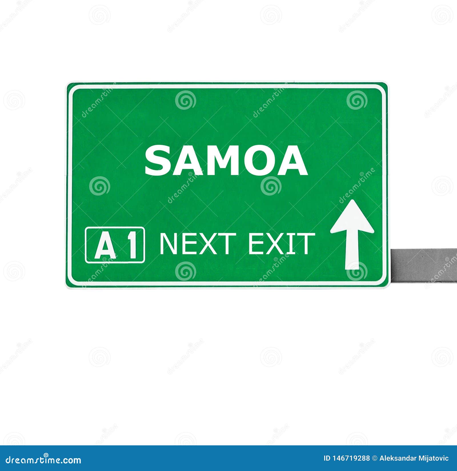 SAMOA Road Sign Isolated on White Stock Photo - Image of forward, metal ...