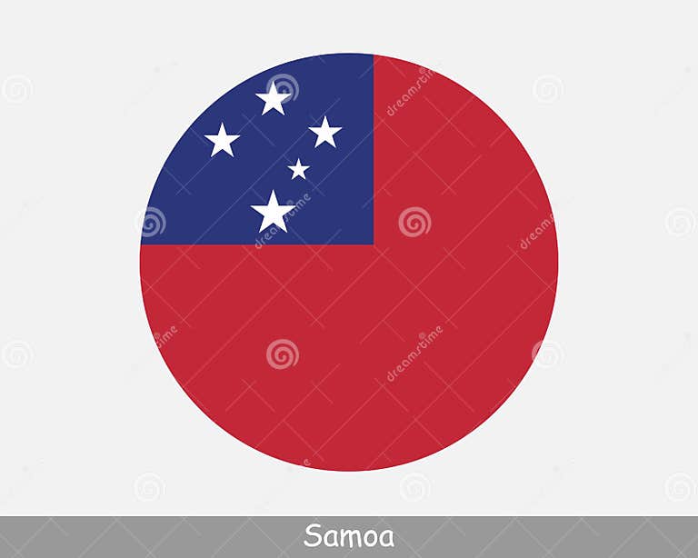 Samoa Round Circle Flag. Samoan Circular Button Banner Icon Stock ...