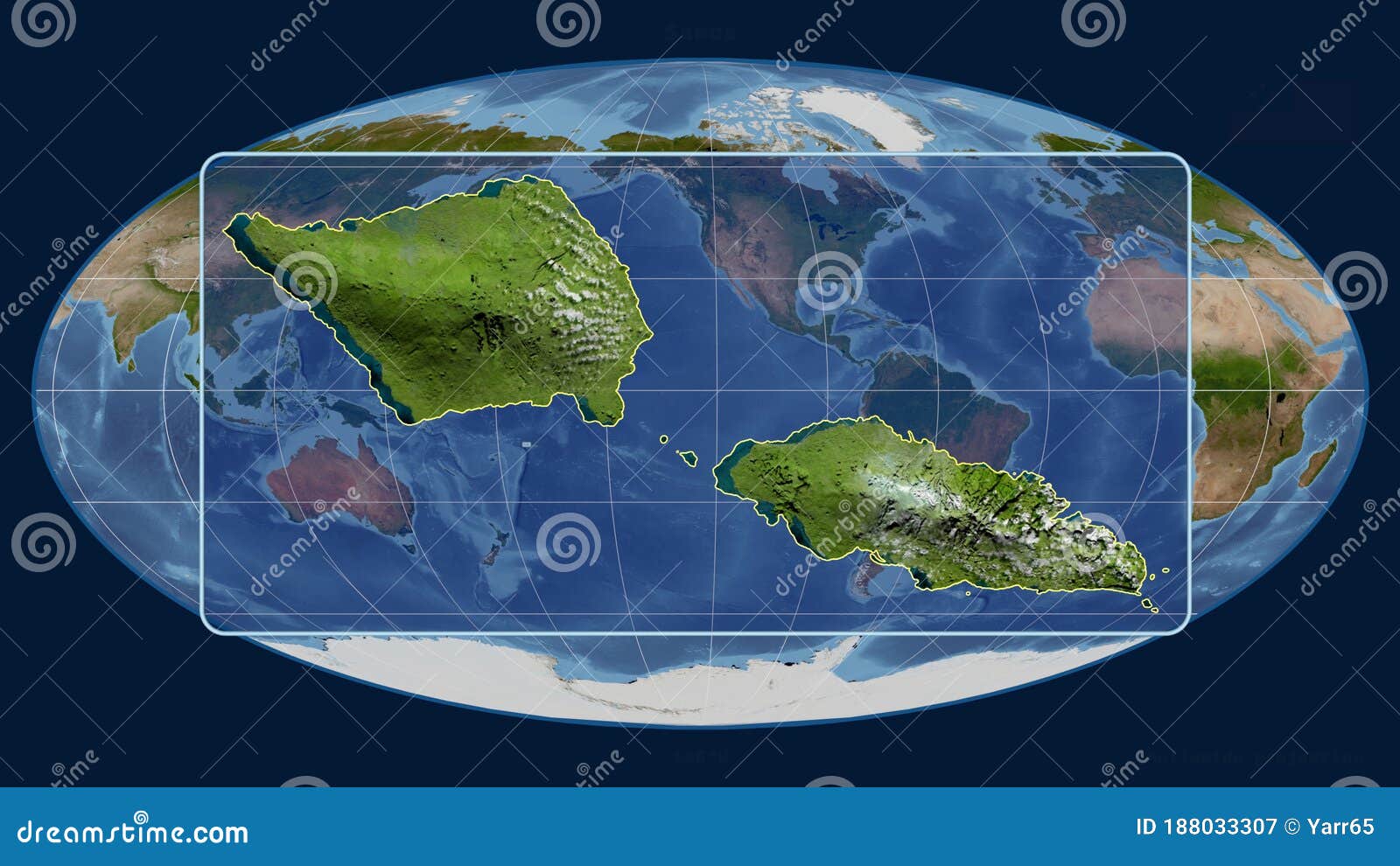 Samoa - Satellite. Mollweide, Centered Stock Illustration ...