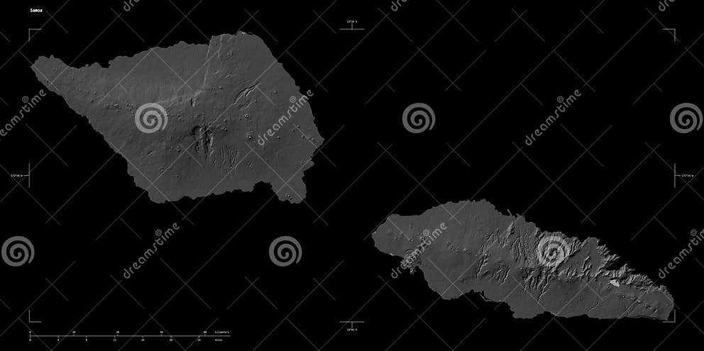 Samoa Shape on Black. Bilevel Stock Illustration - Illustration of ...