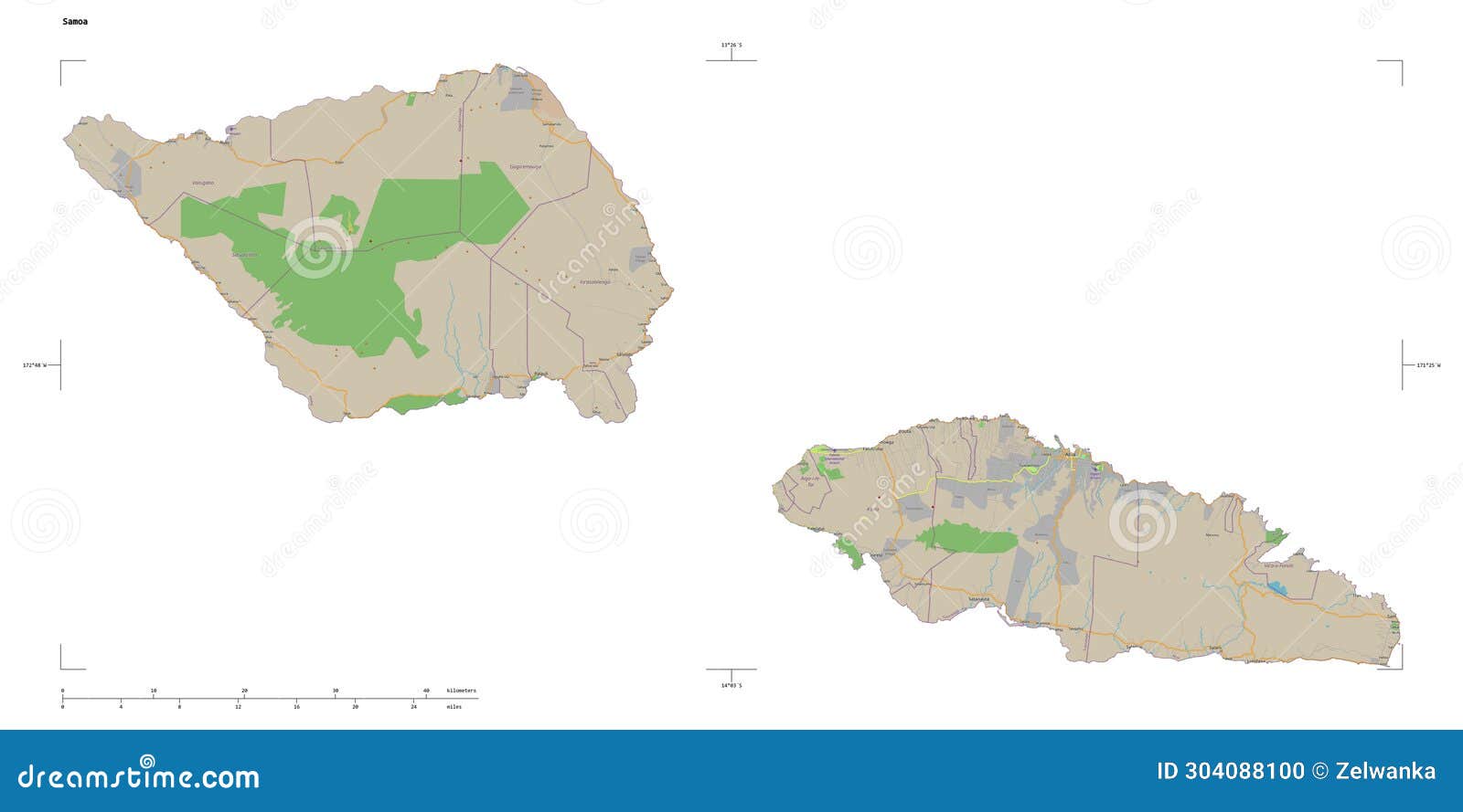 Samoa Shape on White. Topo Standard Stock Illustration - Illustration ...