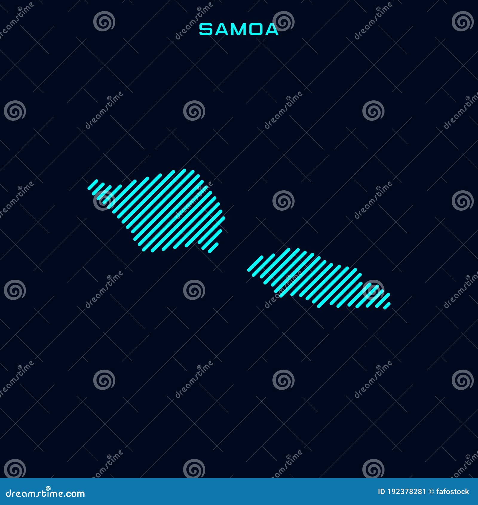 Samoa Striped Map Vector Design Template with Blue Background. Stock ...