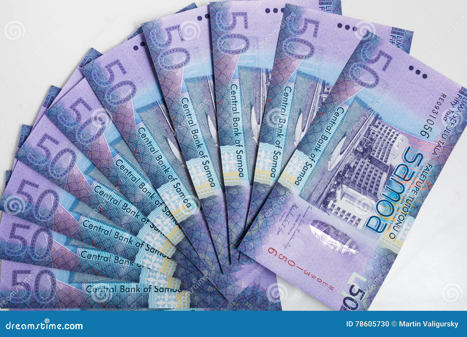 Samoa Tala Bank Notes Isolated Stock Photo - Image of currency, bank ...