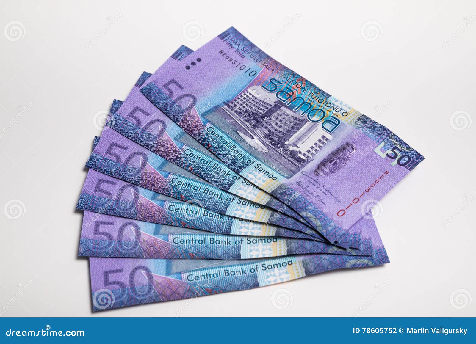 Samoa Tala Bank Notes Isolated Stock Photo - Image of bill, capital ...