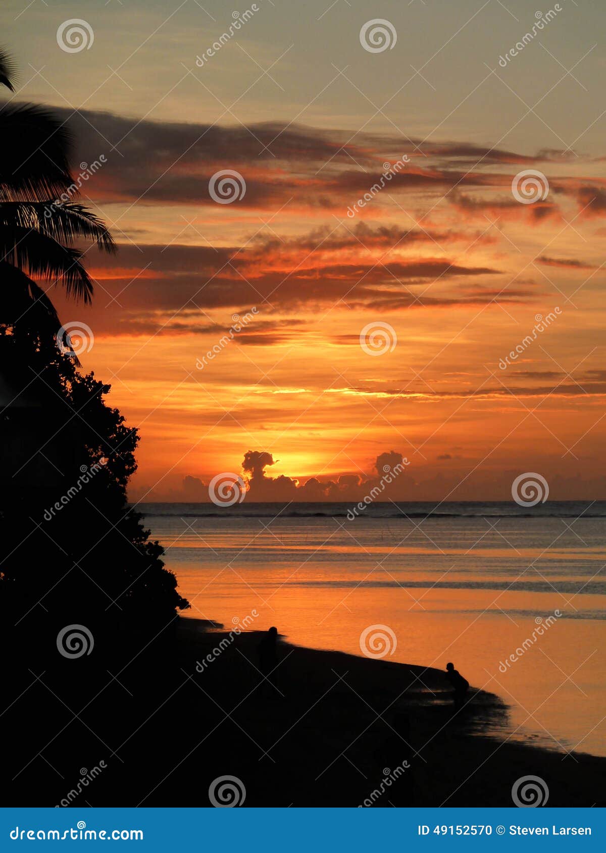 Samoan Beach Sunset stock photo. Image of radient, pacific - 49152570