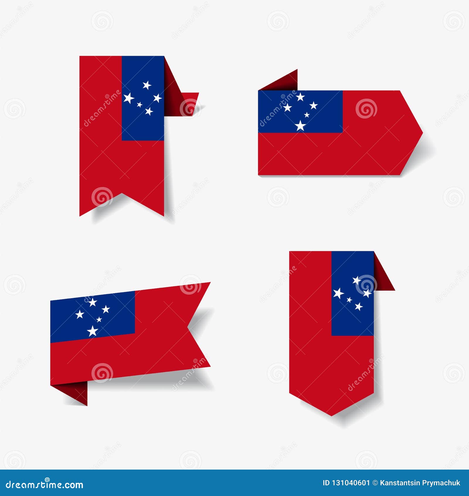 Samoan Flag Stickers and Labels. Vector Illustration. Stock Vector ...