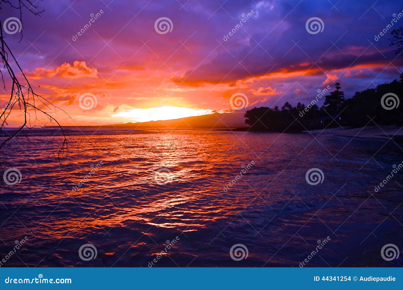 Samoan Sunset stock photo. Image of pink, aganoa, south - 44341254