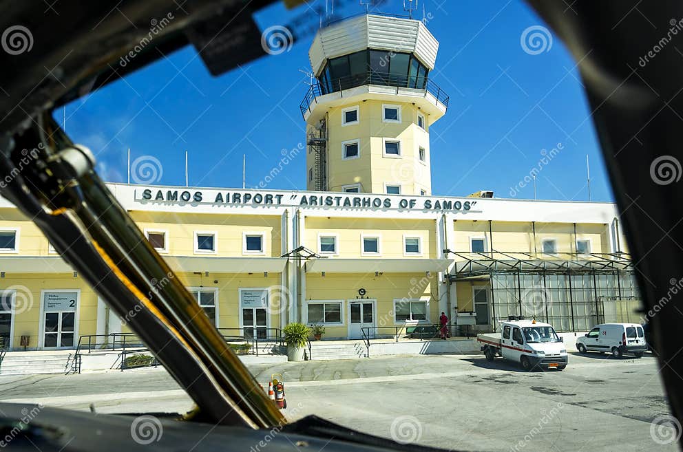 Samos Airport editorial photography. Image of vacation - 38443857