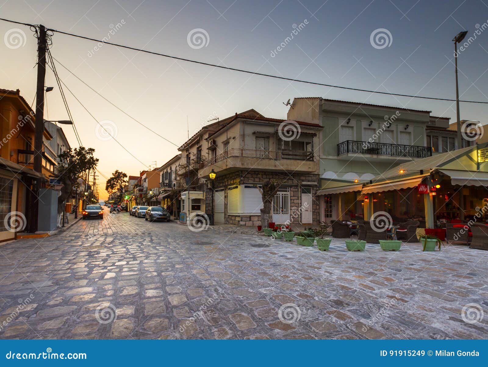 Samos Island. editorial stock image. Image of street - 91915249