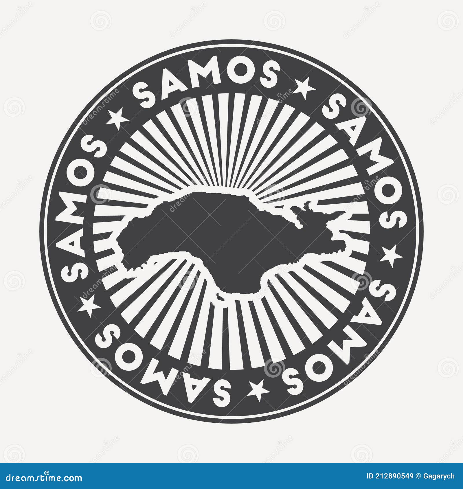 Samos Logo Map Of Samos With Island Name And Vector Illustration 168148766