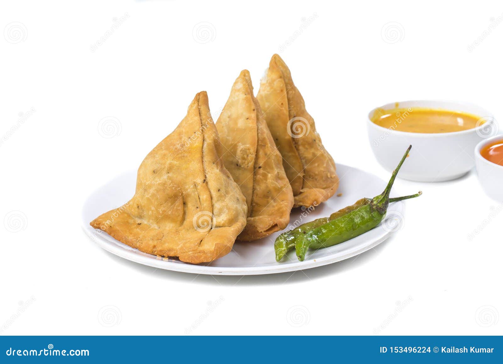 Samosa with Chutney stock photo. Image of meal, delicious - 153496224