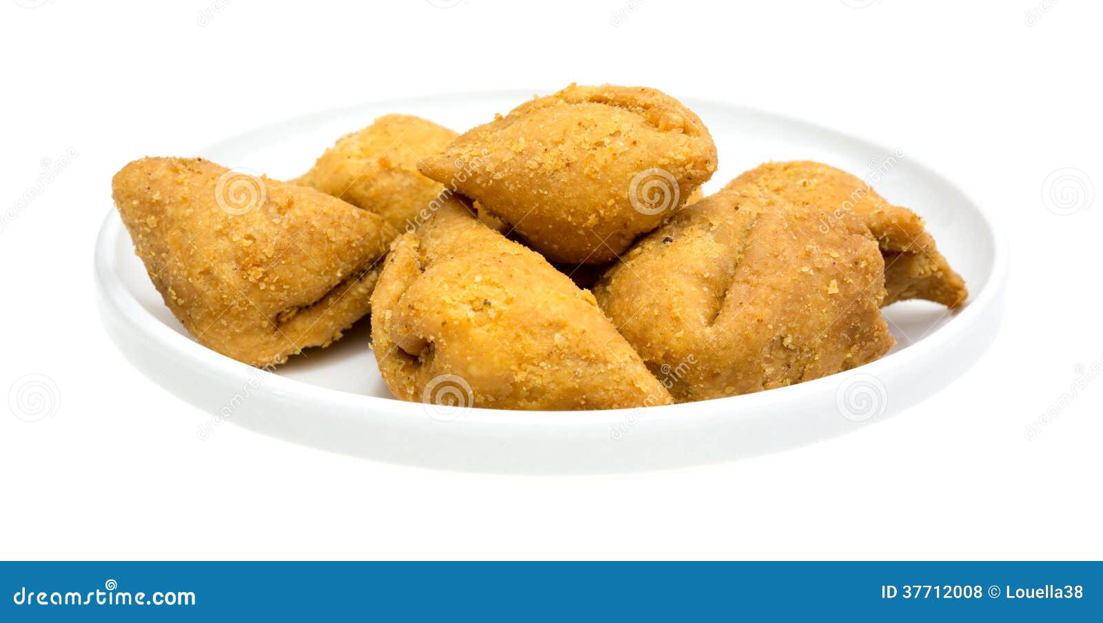 Samosa in Dish Side View stock photo. Image of brown - 37712008
