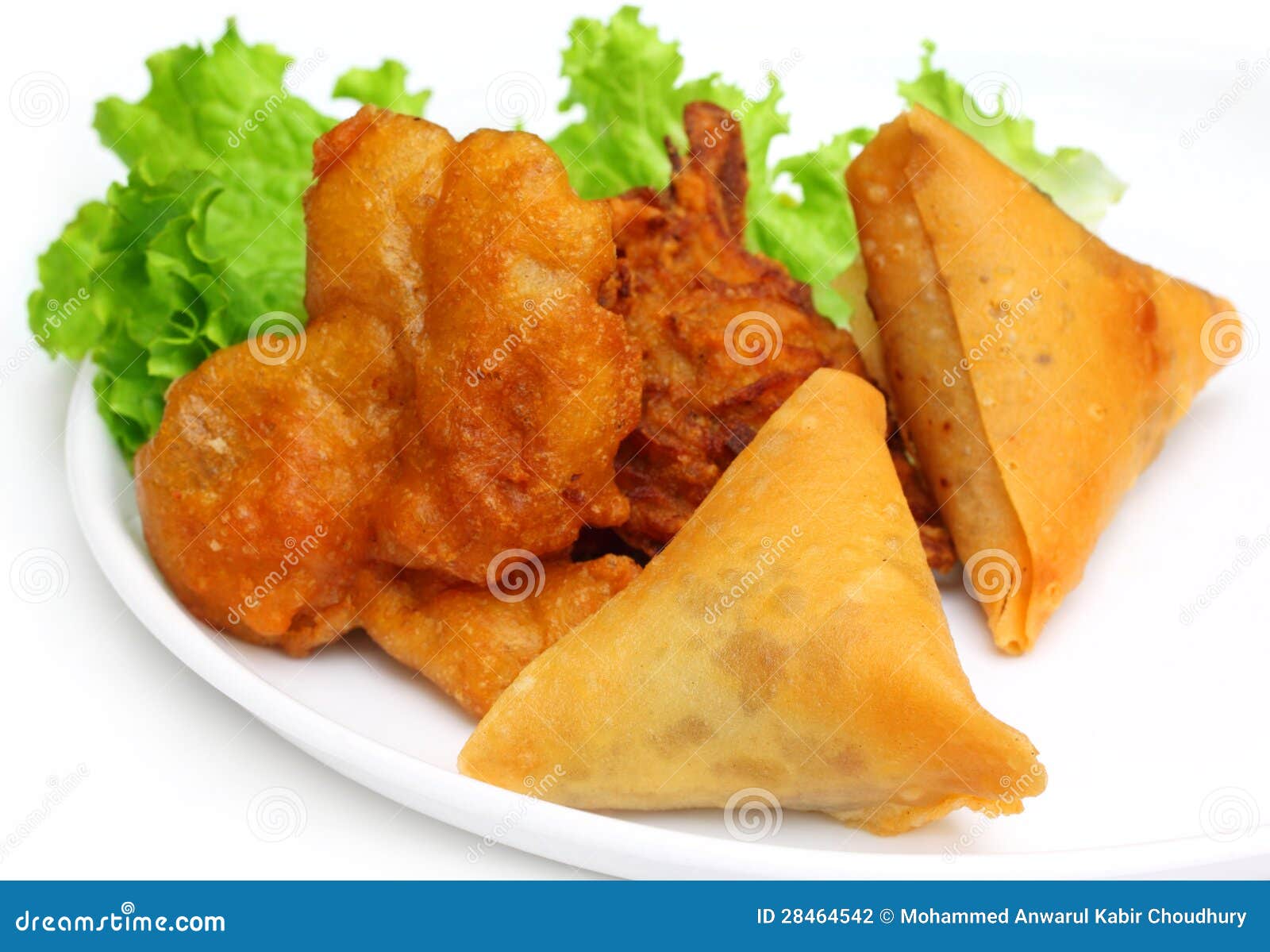 Samosa with mushroom snack stock photo. Image of lettuce - 28464542