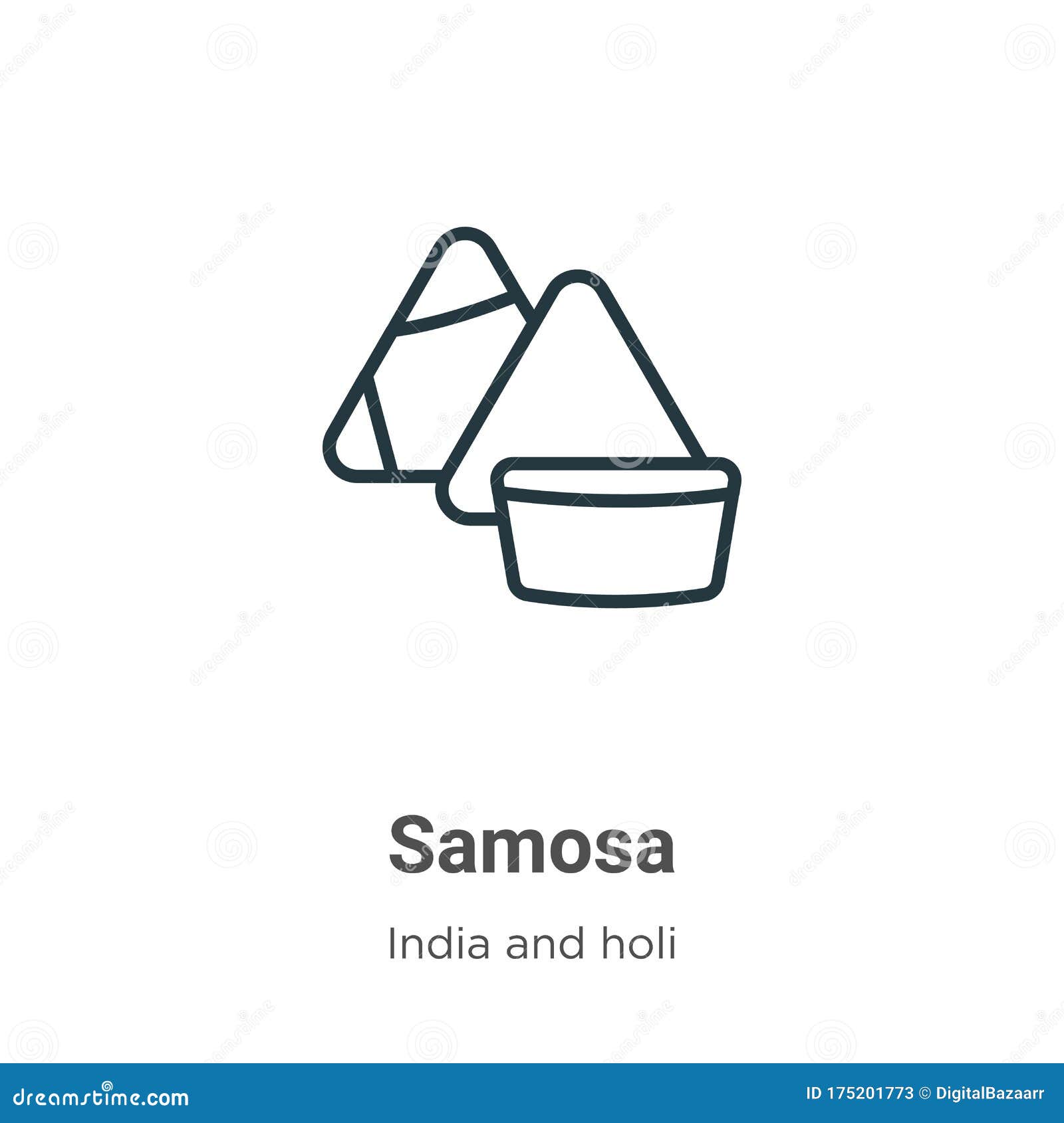 Outline Samosa Vector Icon. Isolated Black Simple Line Element ...