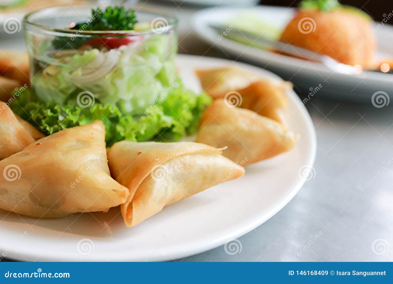 Samosa in Plate-Middle Eastern Cuisine Stock Image - Image of middle ...