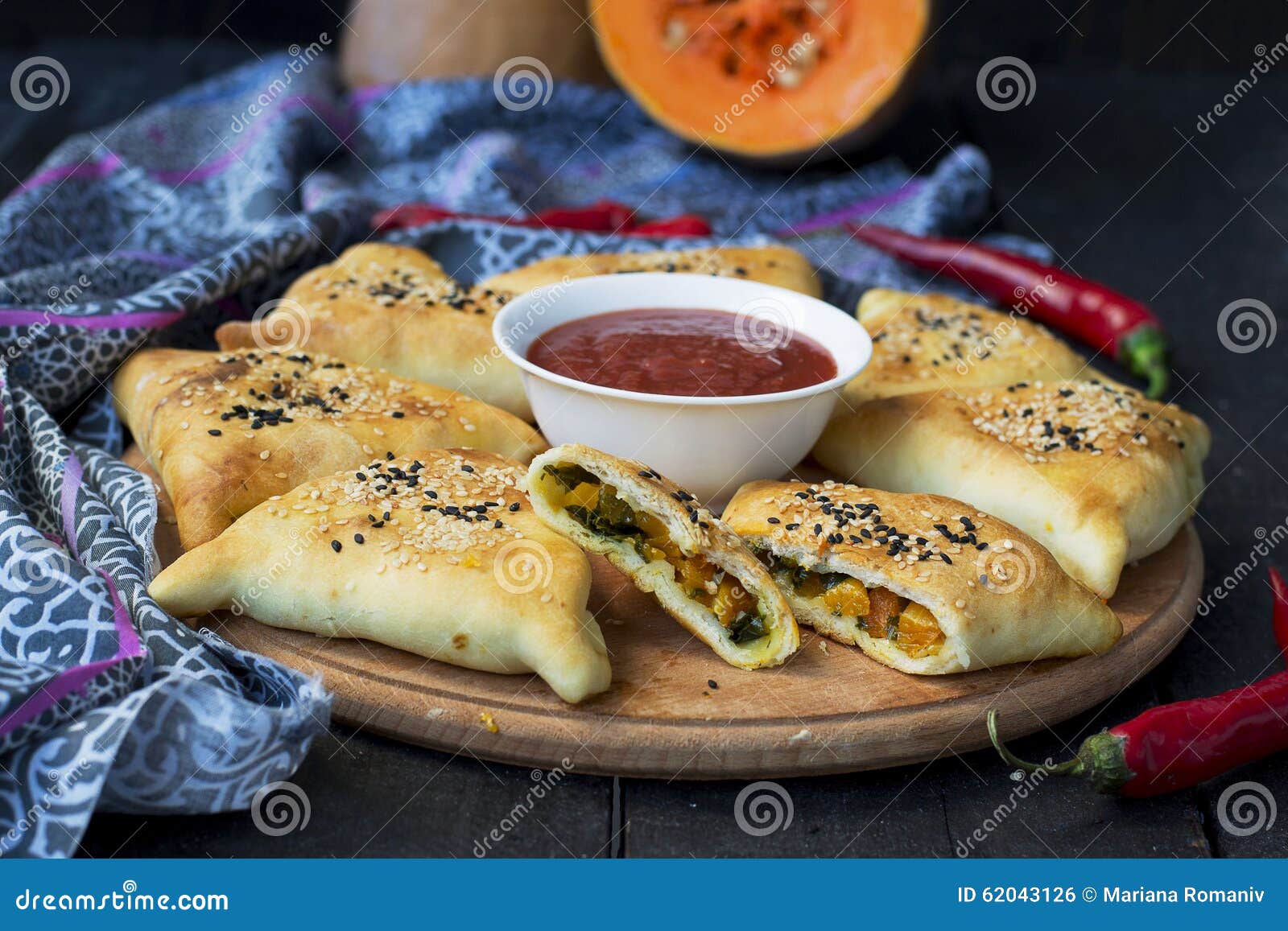 Samosa with Pumpkin - Traditional Oriental Pastries Stock Photo - Image ...