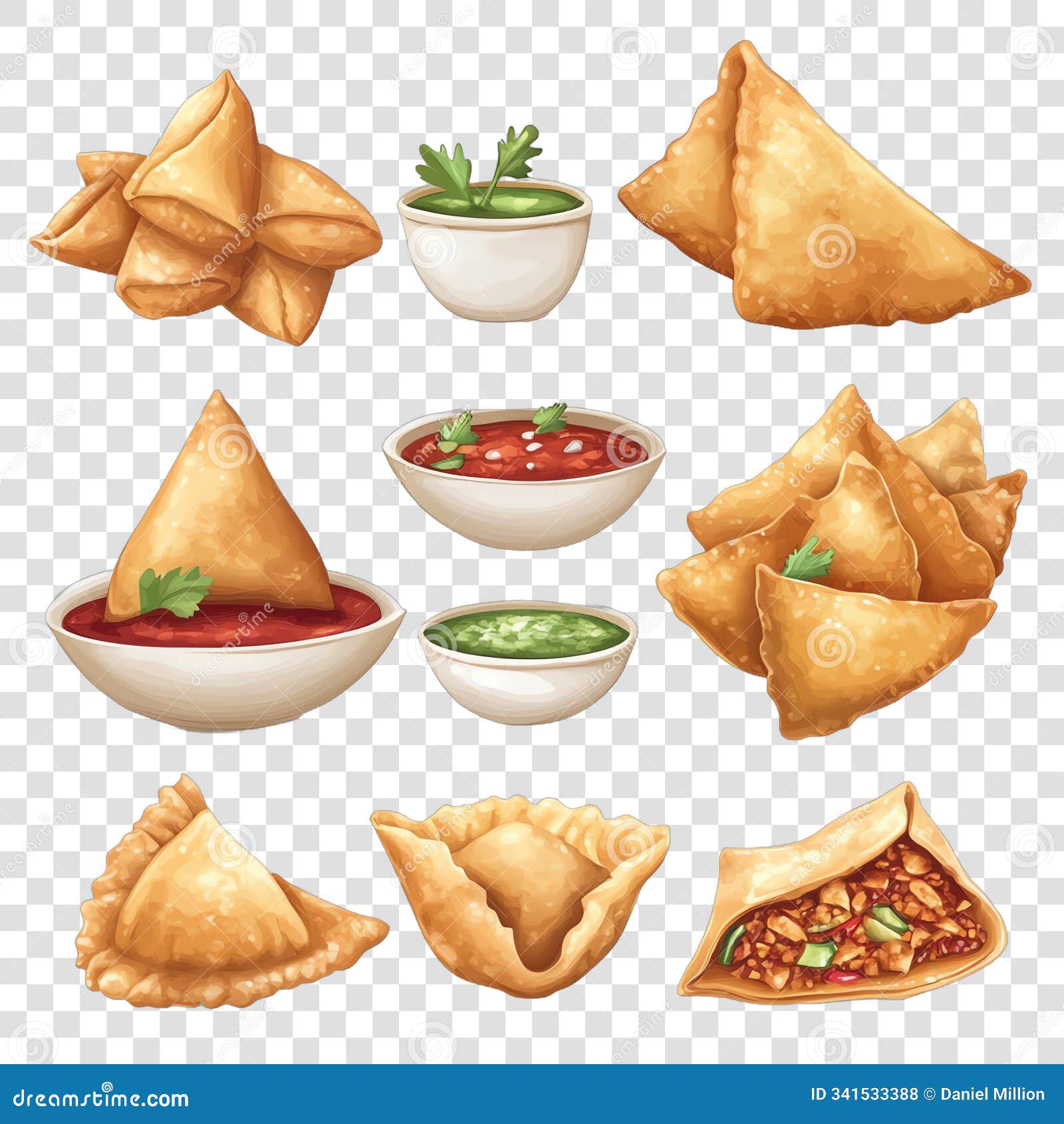Samosa set stock photo. Illustration of healthy, snacks - 341533388