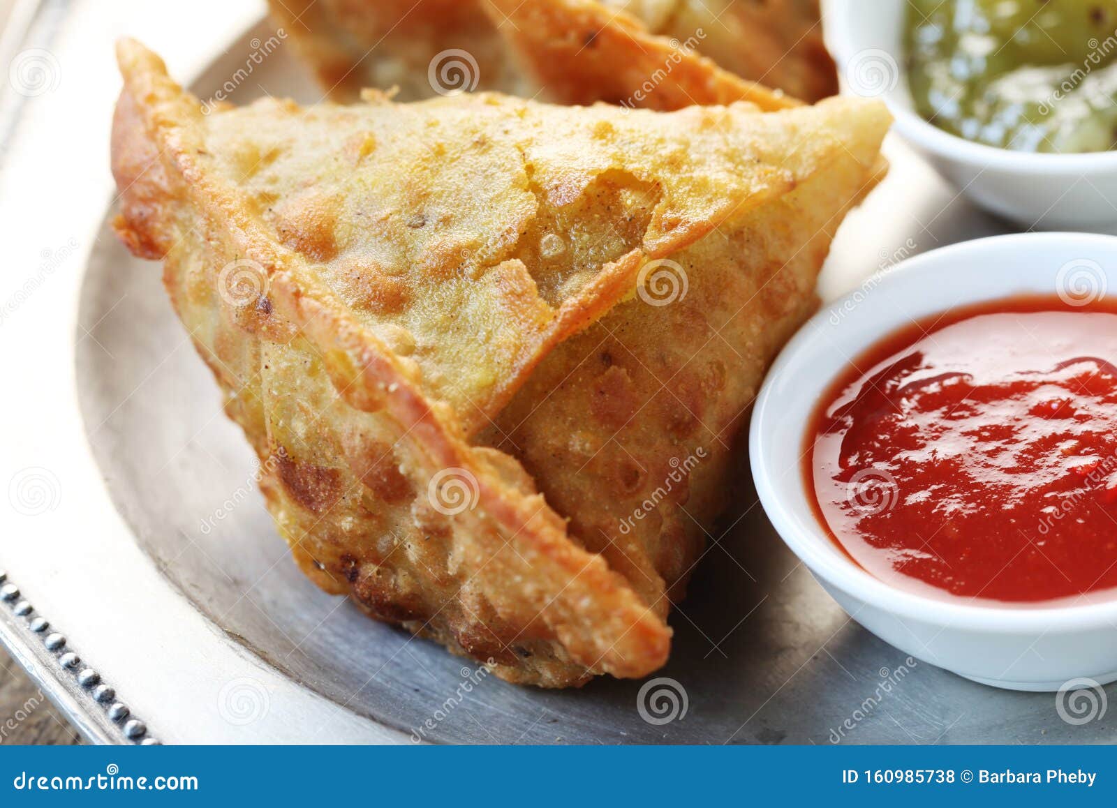 Samosas stock photo. Image of speciality, appetizer - 160985738