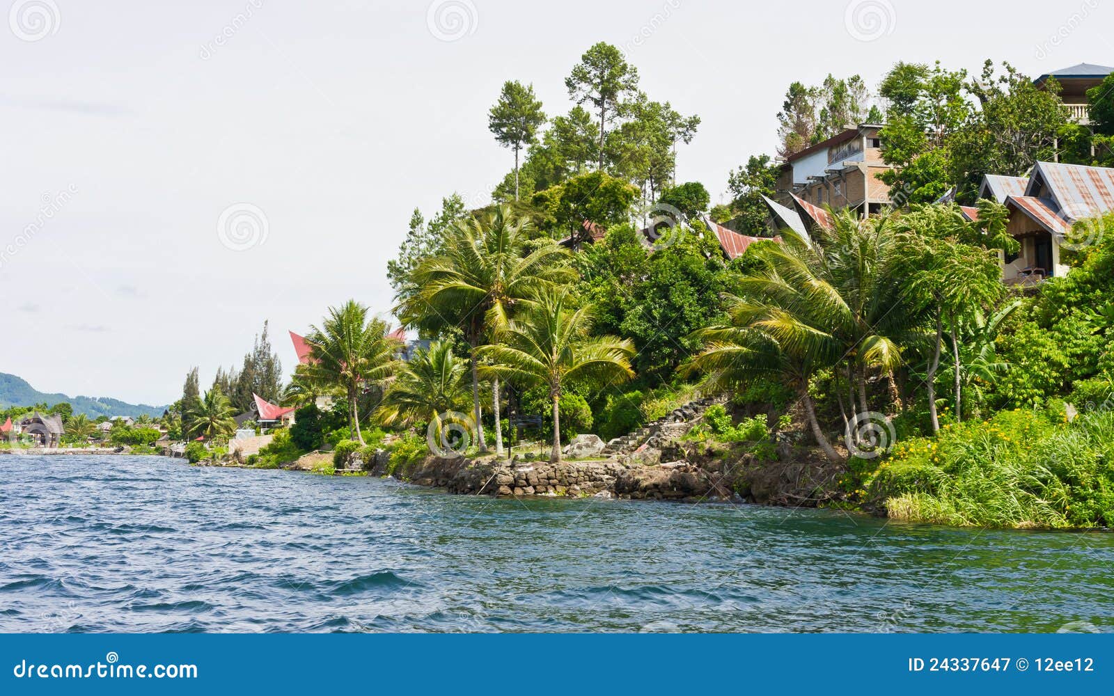 Samosir Island in Lake Toba, Sumatra Stock Image - Image of idyllic ...