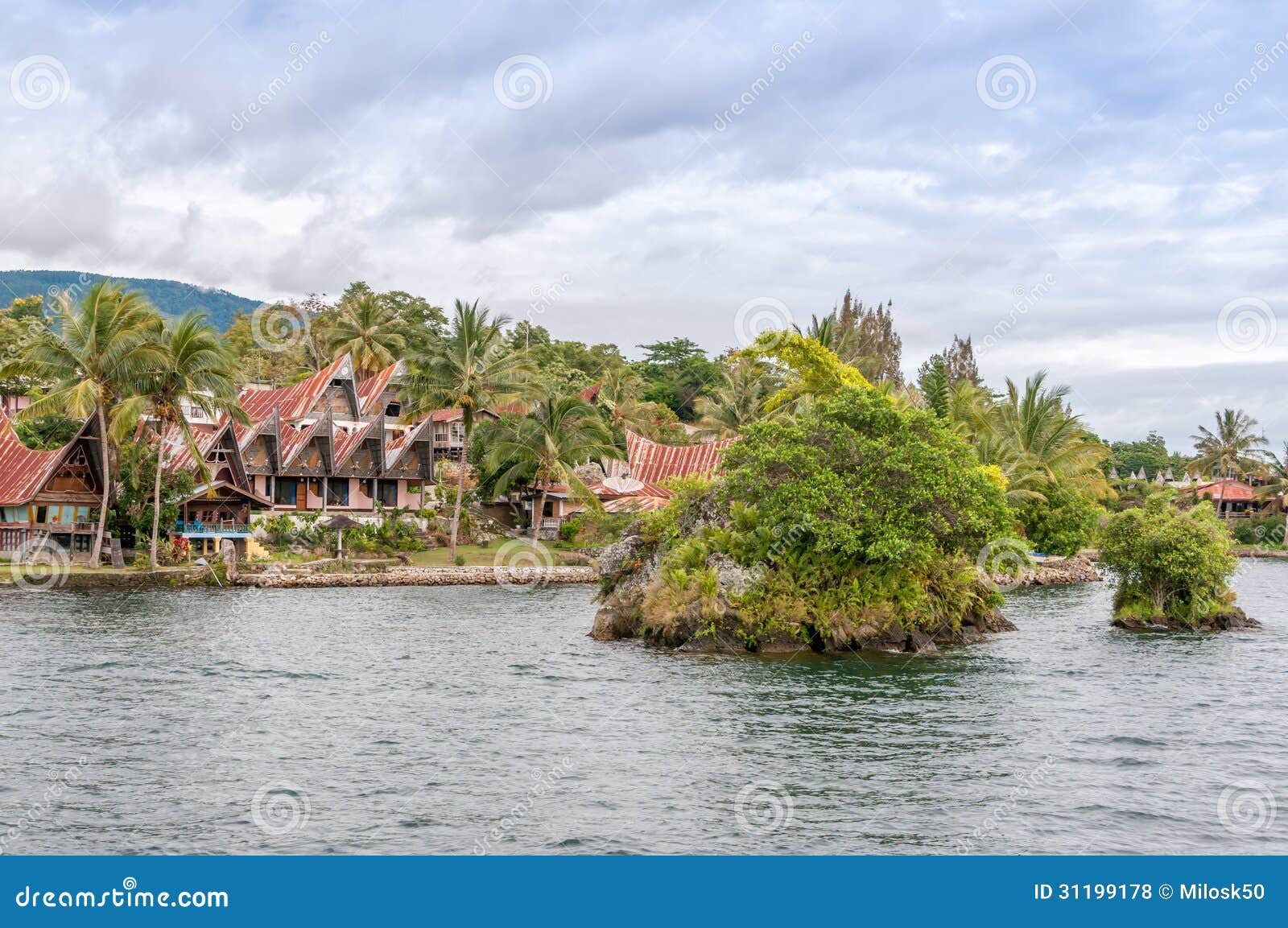 Samosir Island stock photo. Image of hiking, houses, sumatra - 31199178