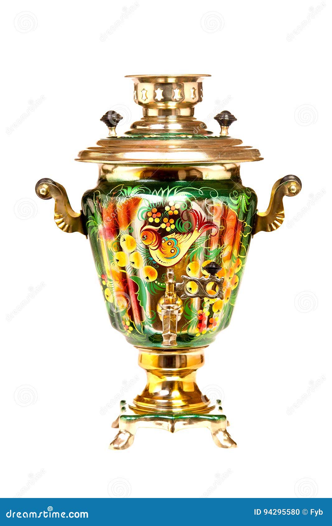 Samovar stock photo. Image of craft, gold, kettle, single - 94295580