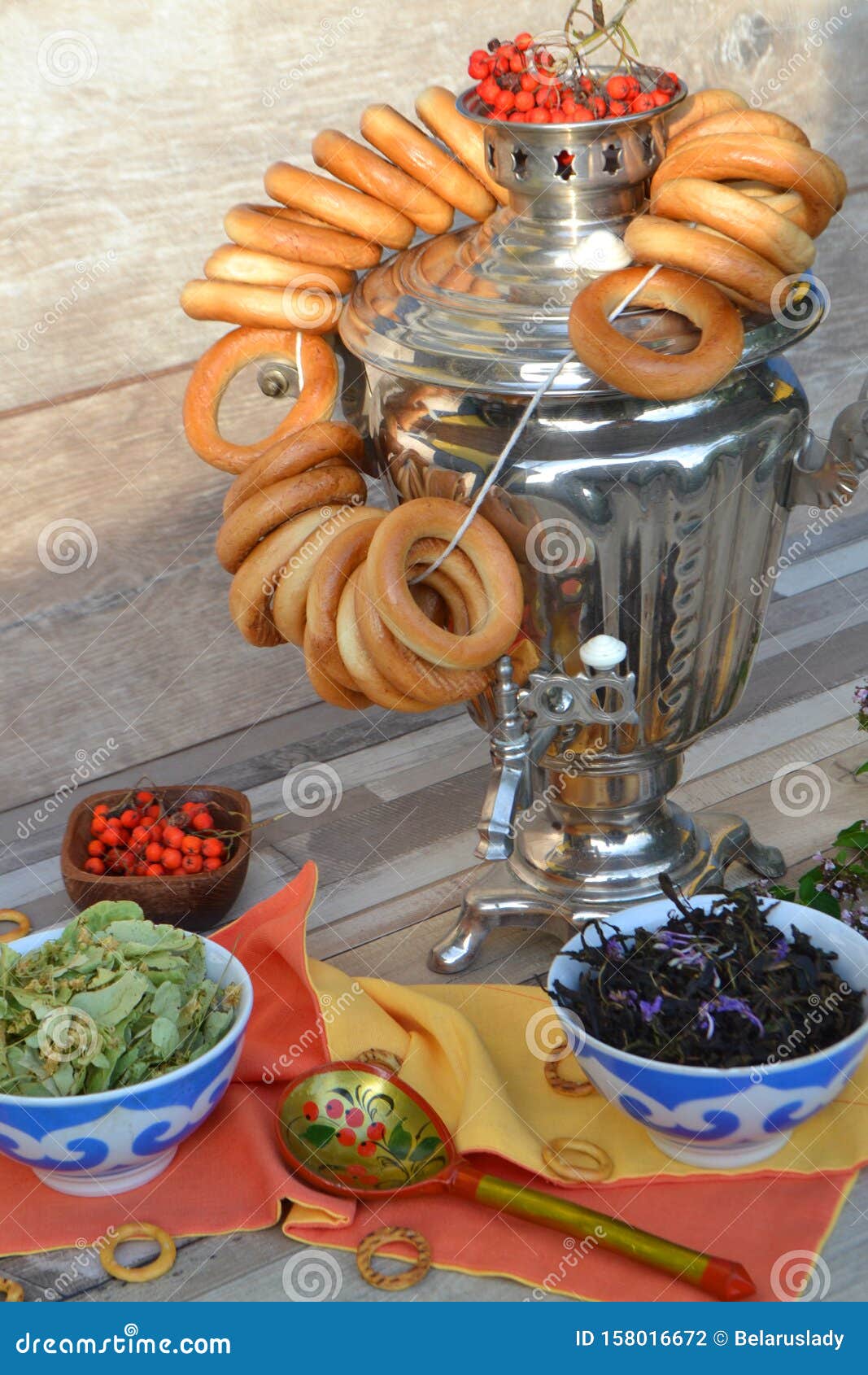 Samovar Russian Tea Tradition In Modern House Stock Photography ...