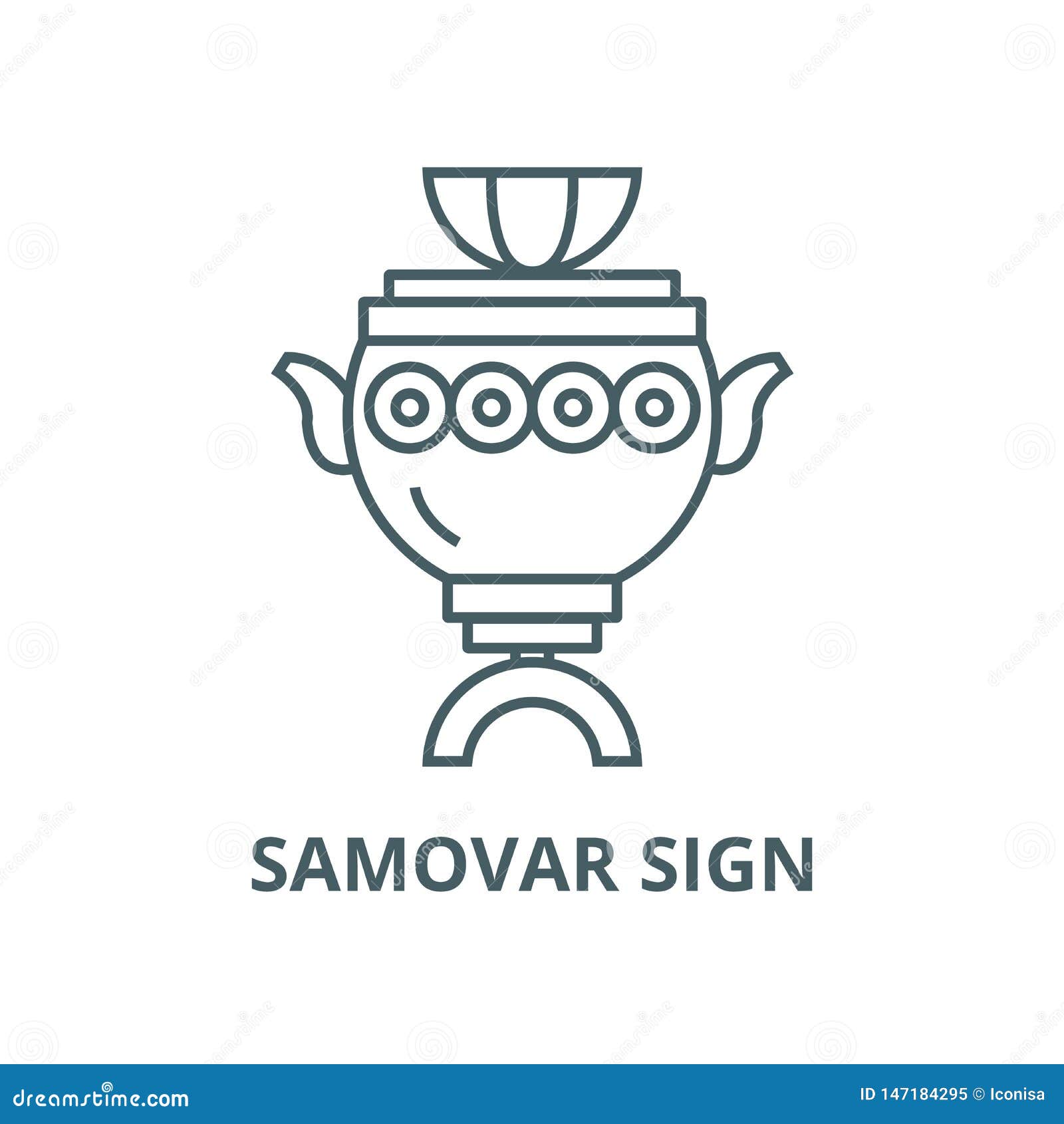 Samovar Sign Vector Line Icon, Linear Concept, Outline Sign, Symbol ...