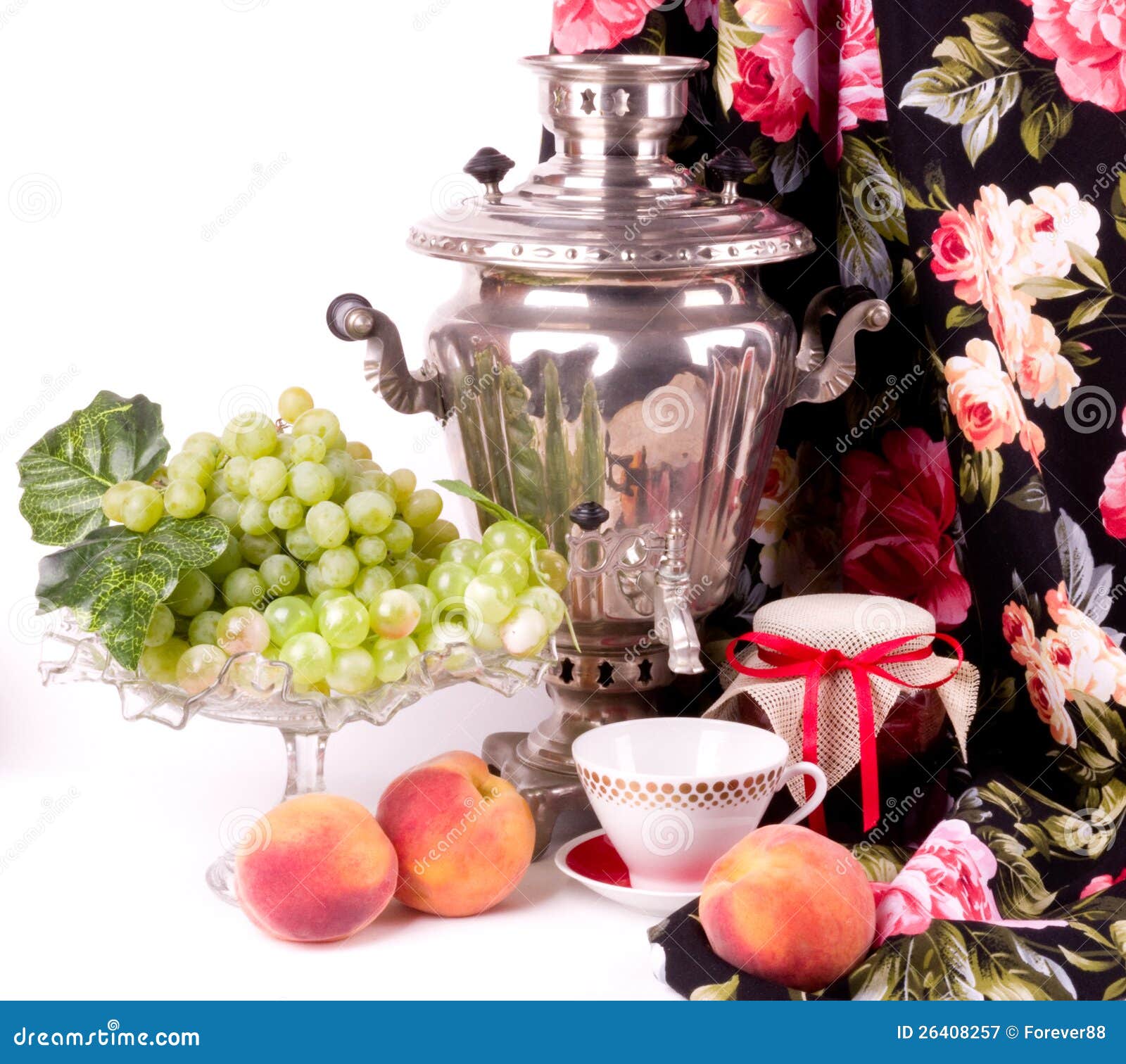 Samovar, a Traditional Old Russian Tea Stock Image - Image of fruity ...