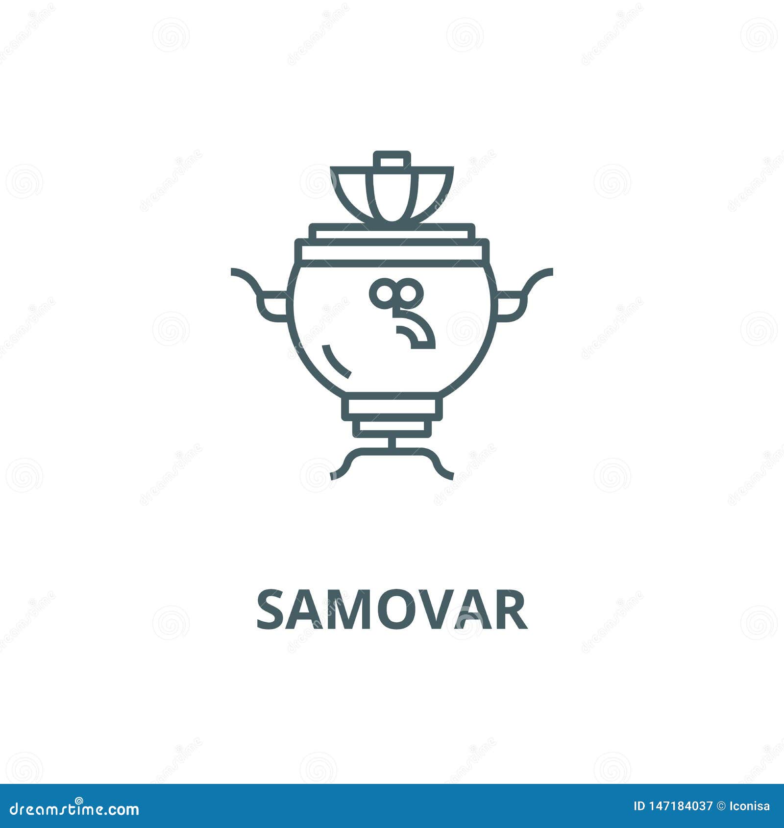 Samovar Vector Line Icon, Linear Concept, Outline Sign, Symbol Stock ...